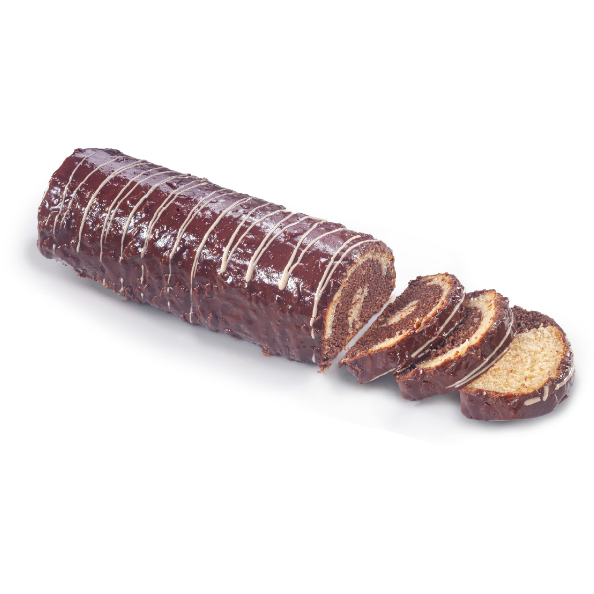 CAKE MIXED LOG WITH PRALINE WAFFLE HAZELNUT COATING - Rodoula SA